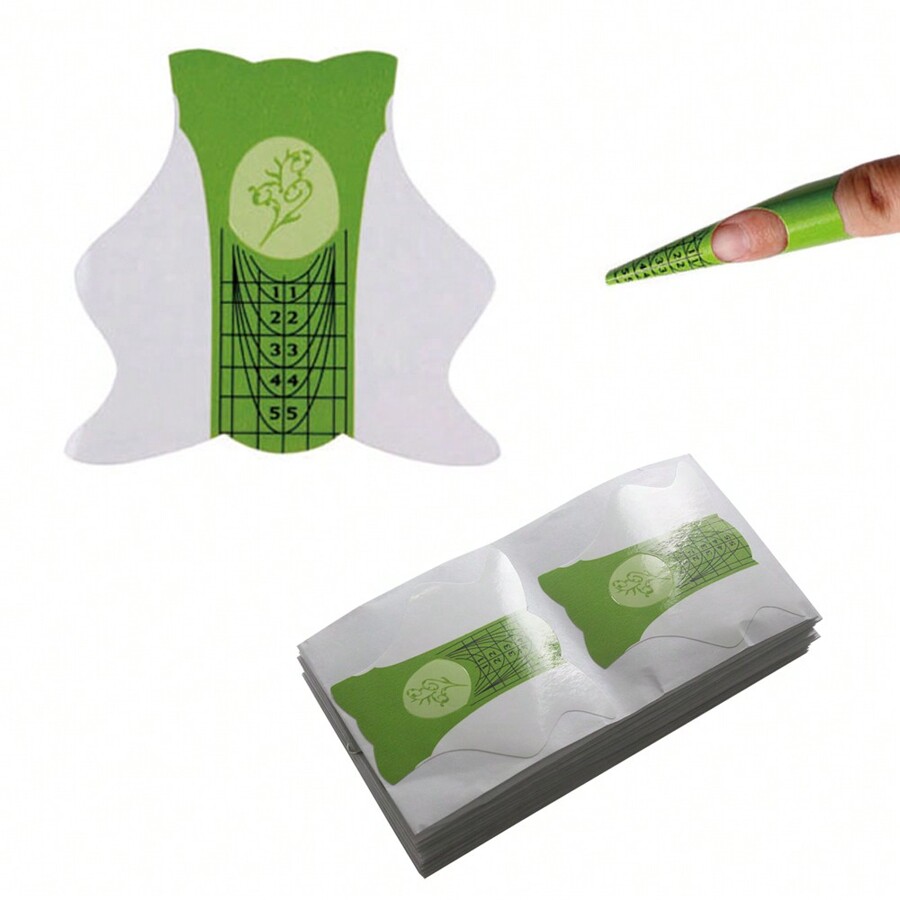 100 Peças Guia de Forma de Unha Extensão da Ponta da Unha Acrílica ...