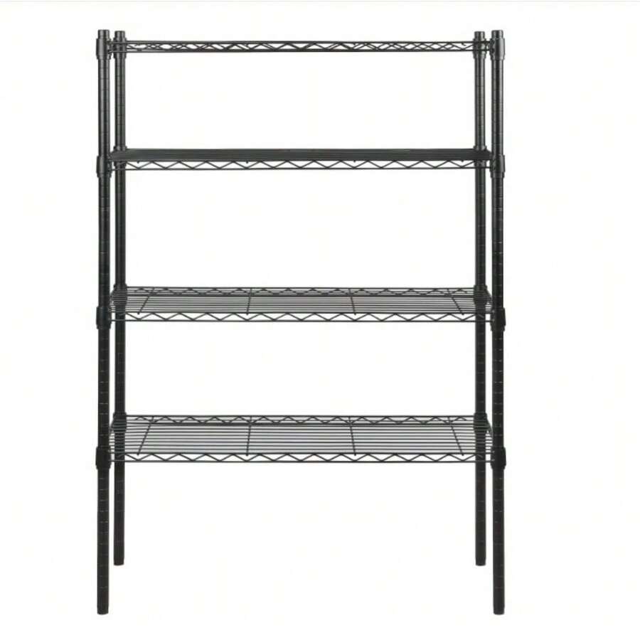 4 Tier Wire Shelf Unit, Black, 1400 Lb. Capacity | SHEIN USA