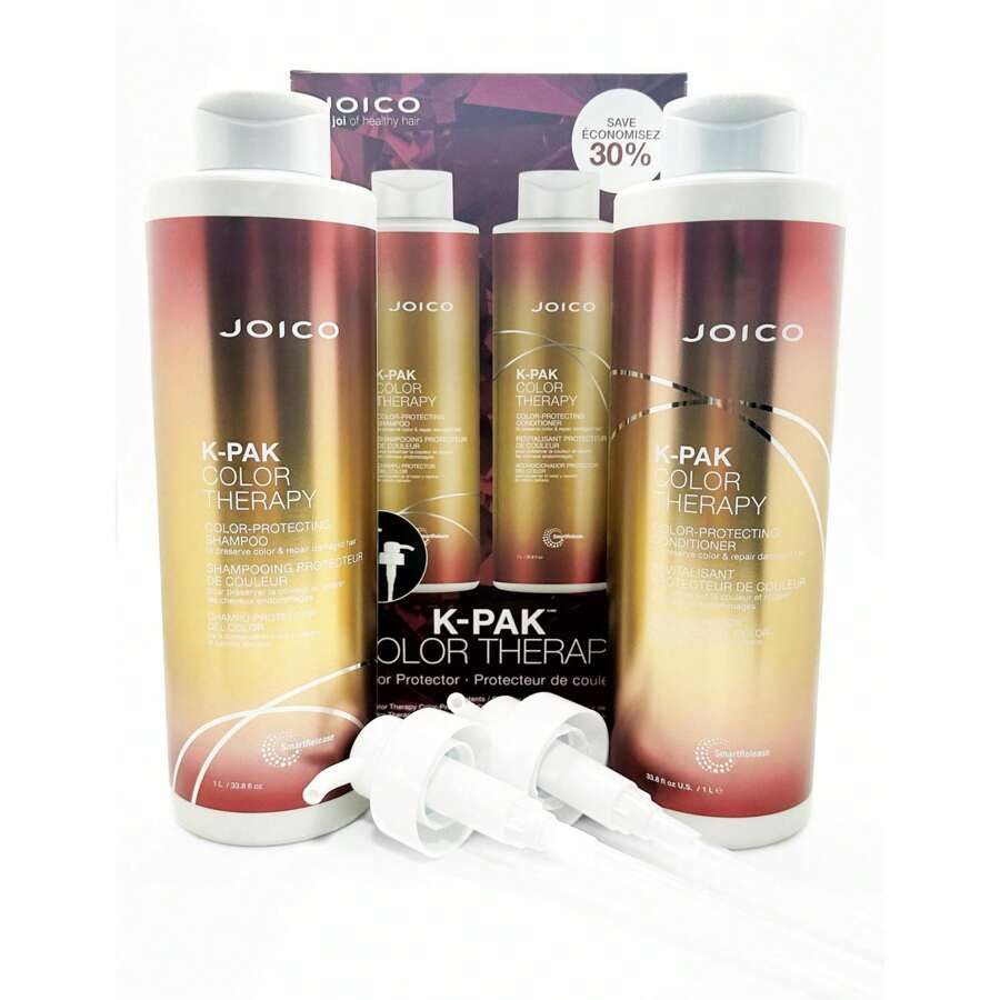 Joico Joico K-PAK Color Therapy Shampoo & Conditioner Liter Duo + PUMPS ...