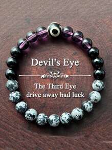 1pc/Devil Eye Bracelet 8mm Natural Stone , Bohemian Style Is The First ...