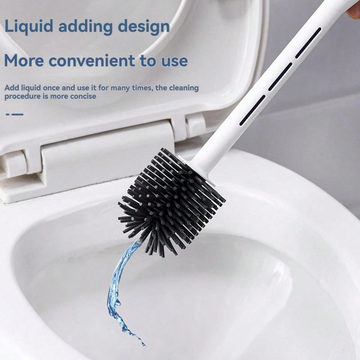 New Toilet Brush With Spray Nozzle For Home, All-Angle Scrub Toilet ...