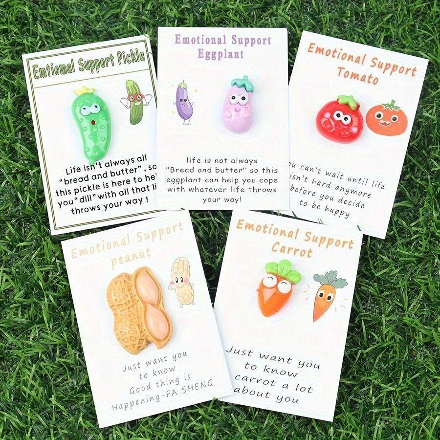 5 Packs Emotional Support Resin Figurines With Encouragement Cards ...