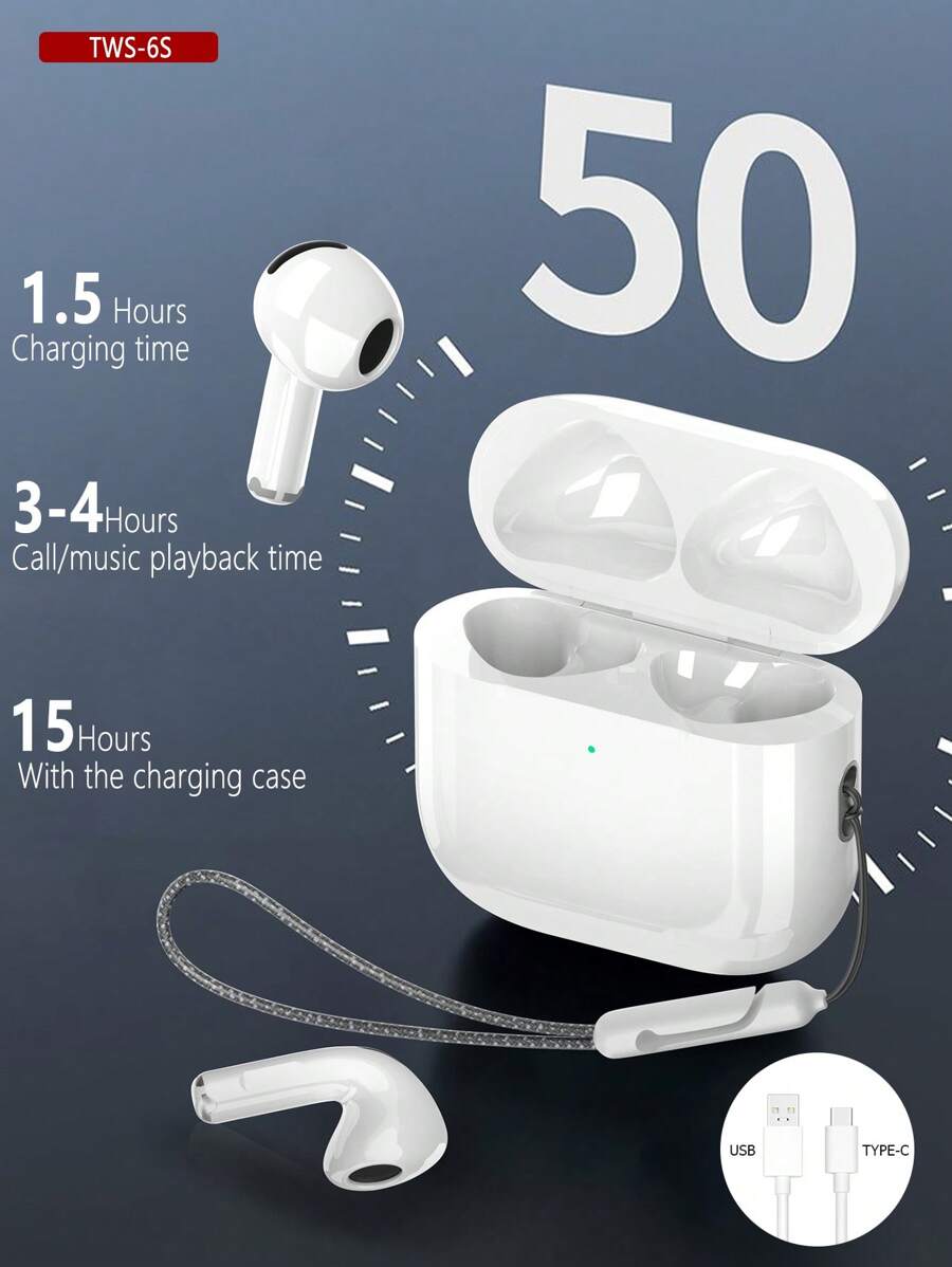 WZZM Nuovi auricolari senza fili TWS-6S Bluetooth di 6a generazione, qualità audio di livello ...