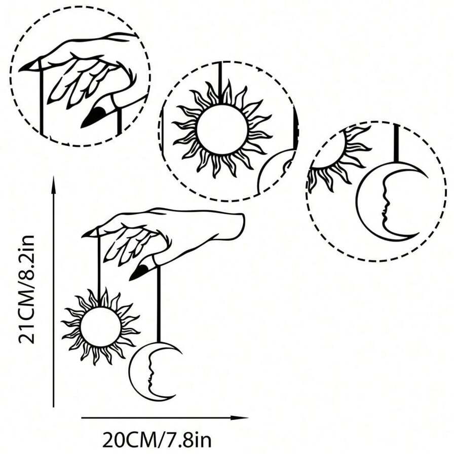 1pc Metal Wall Art Wall Decor Sun Rise & Sunset Minimalist Decor Gothic ...