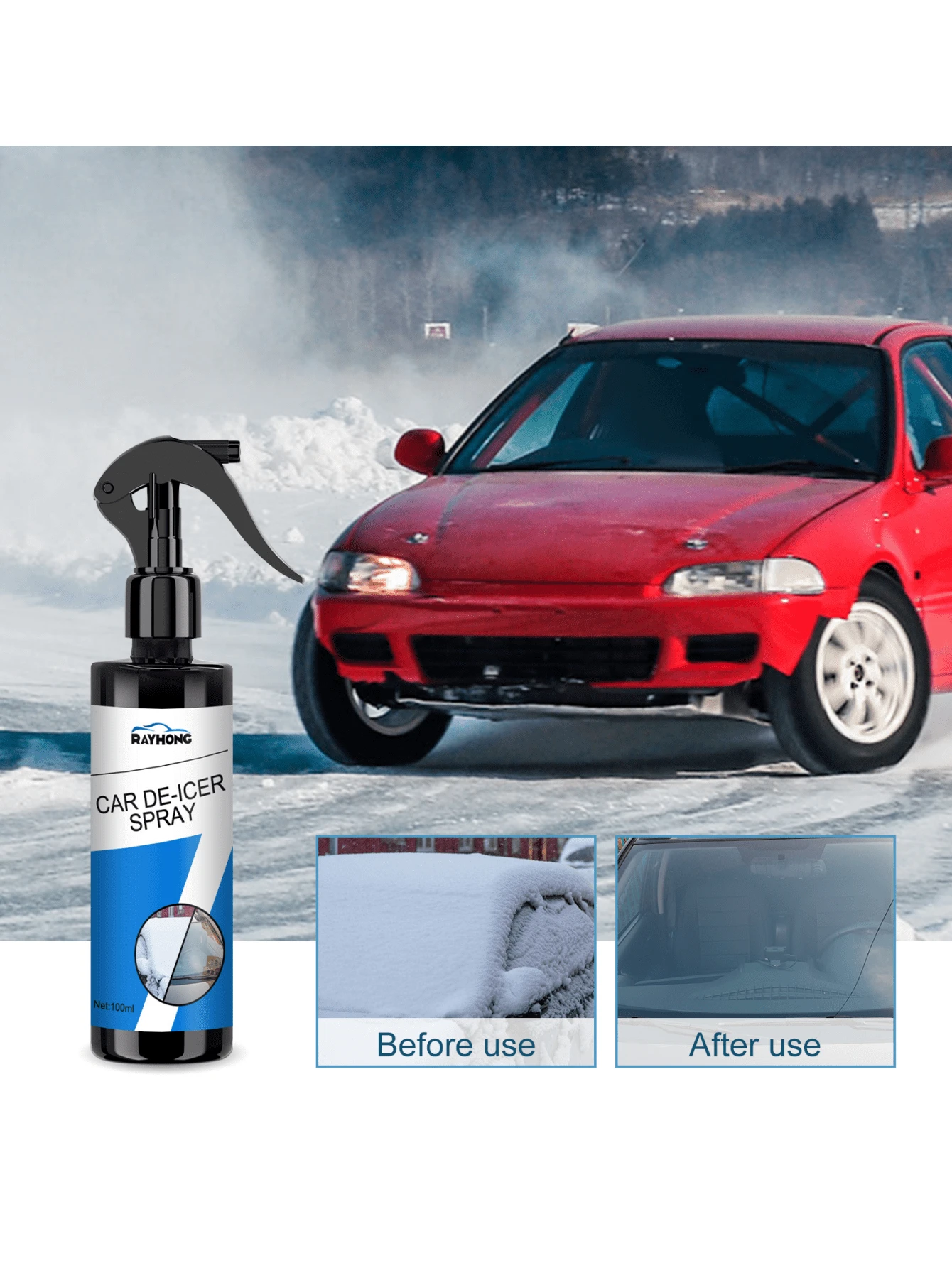 Automotive Deicing & Deicing Spray - Windshield, Windows, Doors, Railings, Stairs - Quickly De ...