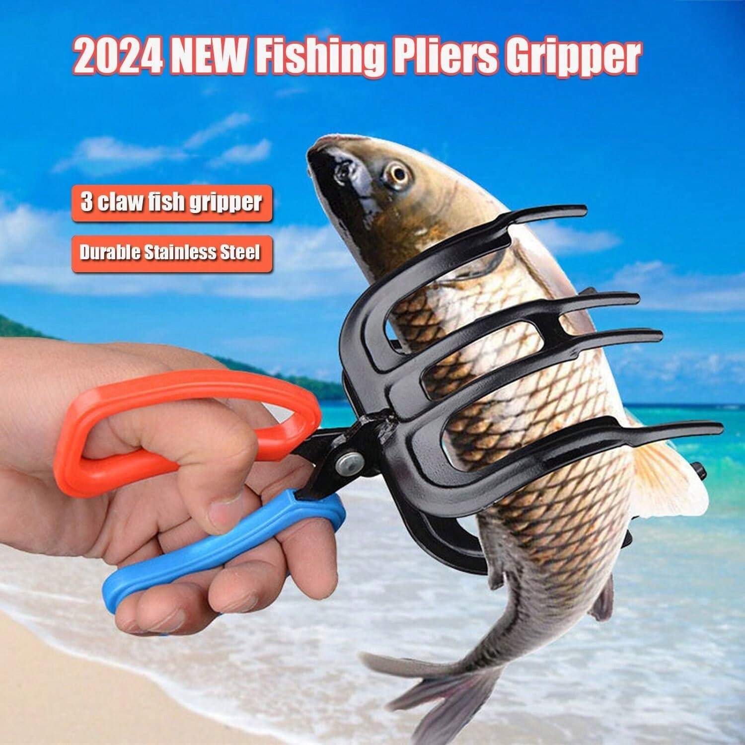 3 Claw Fish Gripper, 2024 Upgraded Metal Fishing Pliers Gripper ...