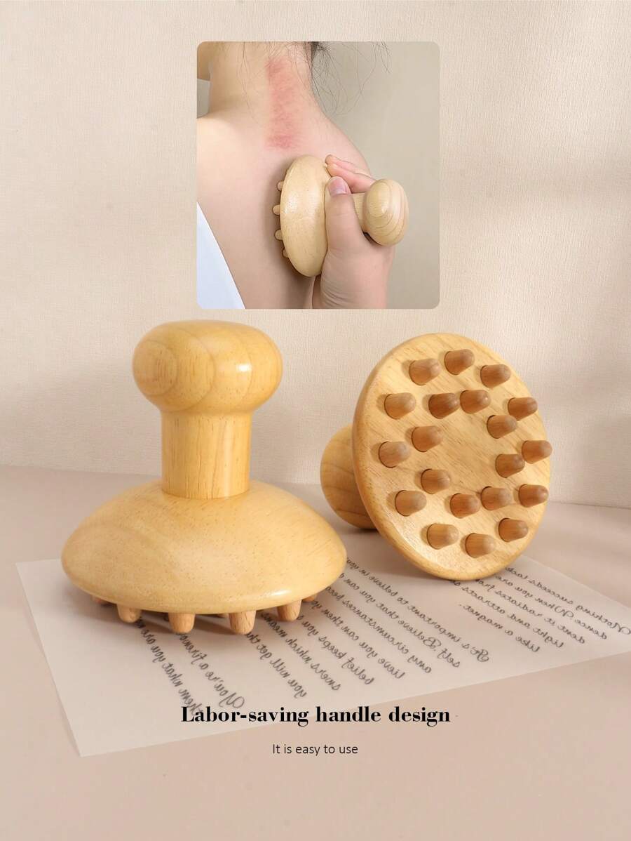 1pc Wooden Manual Body Massager With Coarse Teeth, Head Massage, Body ...