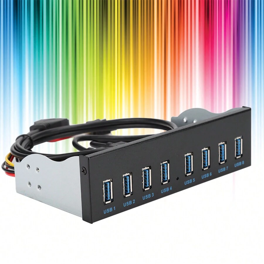 USB3.0 19PIN 8 Ports Hub Optical Drive Extension Front Panel Adapter ...