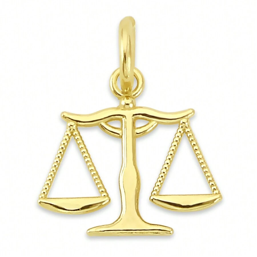 Mini Solid 14k Gold Libra Scale Charm - Scales Of Justice Charm ...