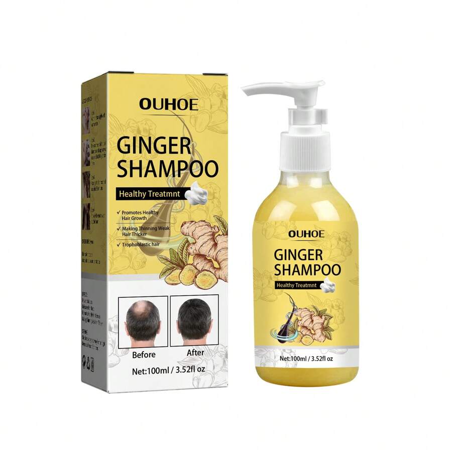 Ouhoe 2pcs Ouhoe Ginger Hair Regrowth Shampoo Anti Fall Anti Dandruff