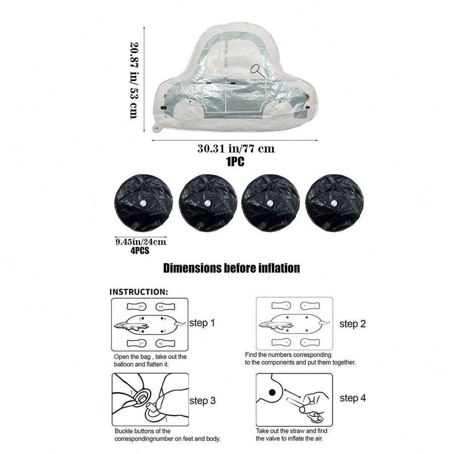 MECRLA Diy Car Shaped Balloon Assembly Kit For Birthday Party ...