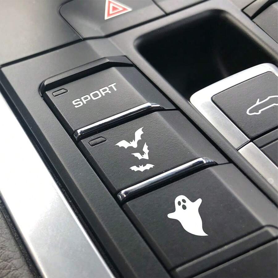 5pcs Halloween Blank Car Button Stickers, Mini Ghost Stickers, Bat ...