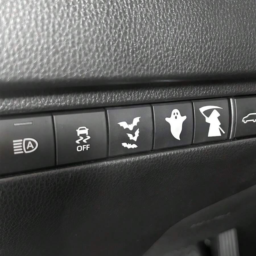 5pcs Halloween Blank Car Button Stickers, Mini Ghost Stickers, Bat ...