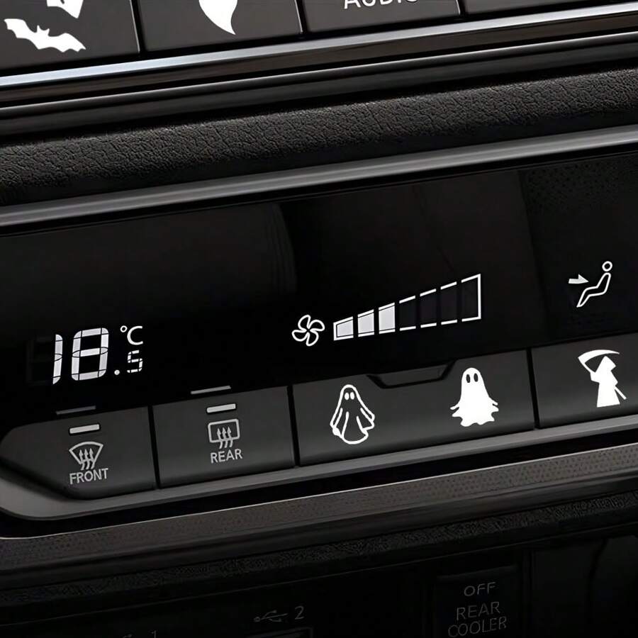 5pcs Halloween Blank Car Button Stickers, Mini Ghost Stickers, Bat ...