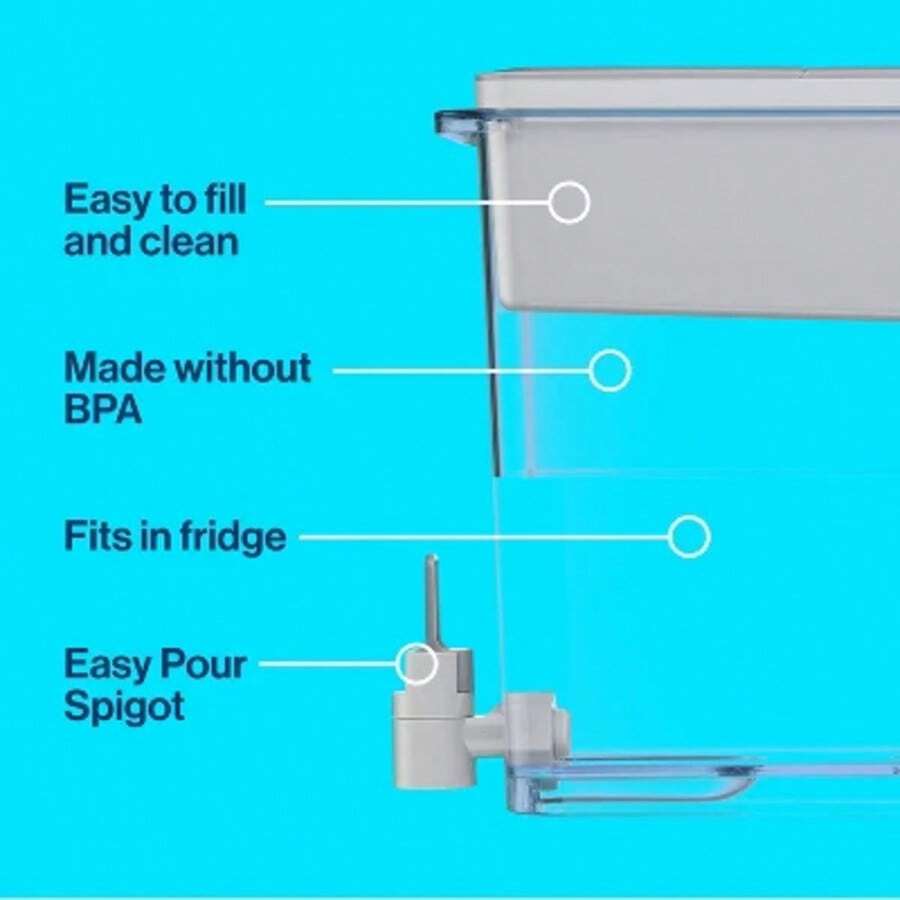 Extra Large 27-Cup UltraMax Filtered Water Dispenser With Filter - Gray ...