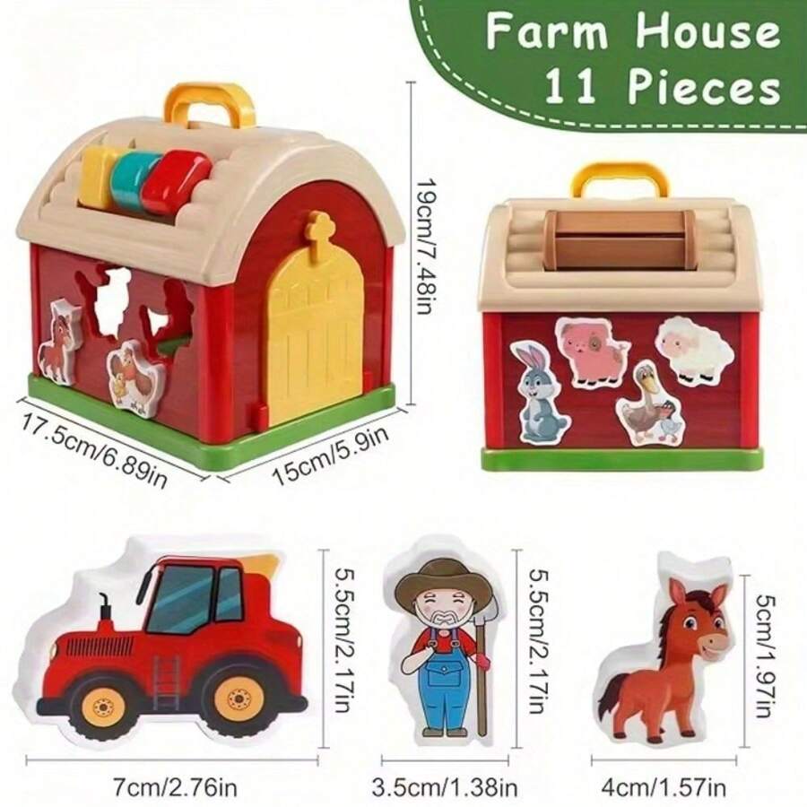 10 Blocks Toddler Farm Toy Farm House Toys Educational Farmhouse Toy ...
