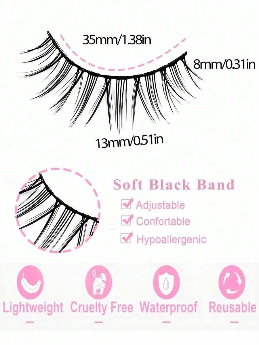 Asiteo 10 Pairs Natural Look Anime Lashes Cosplay False Eyelashes ,3D ...