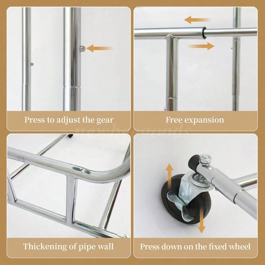 Heavy Duty Garment Rack Rolling Clothes Rack Collapsible Clothing Rack ...