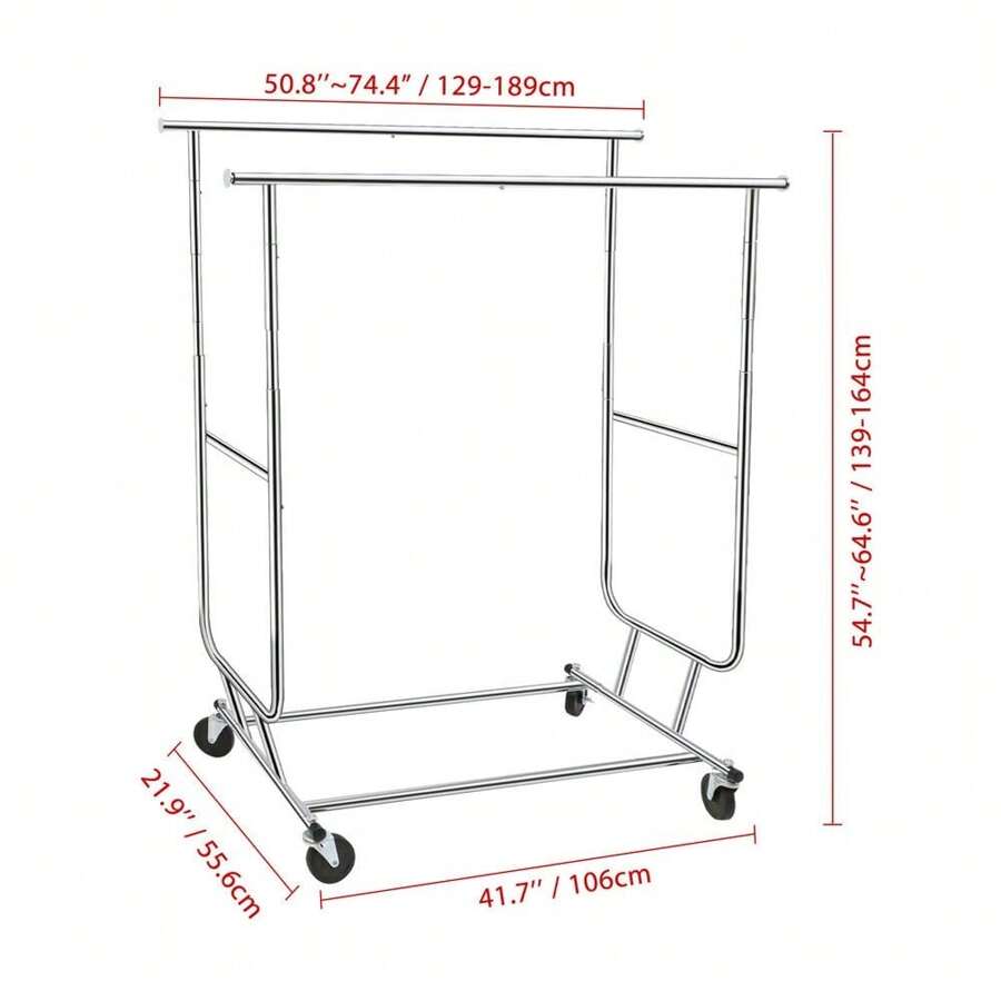 Heavy Duty Garment Rack Rolling Clothes Rack Collapsible Clothing Rack ...
