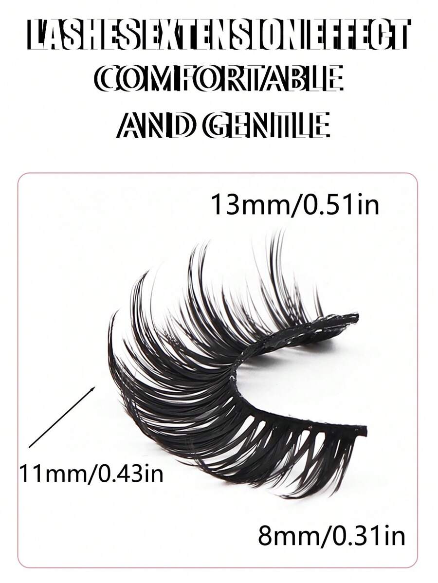 Russian Strip Lashes 10 Pairs D Curl Fluffy Faux Mink Lashe Dramatic ...