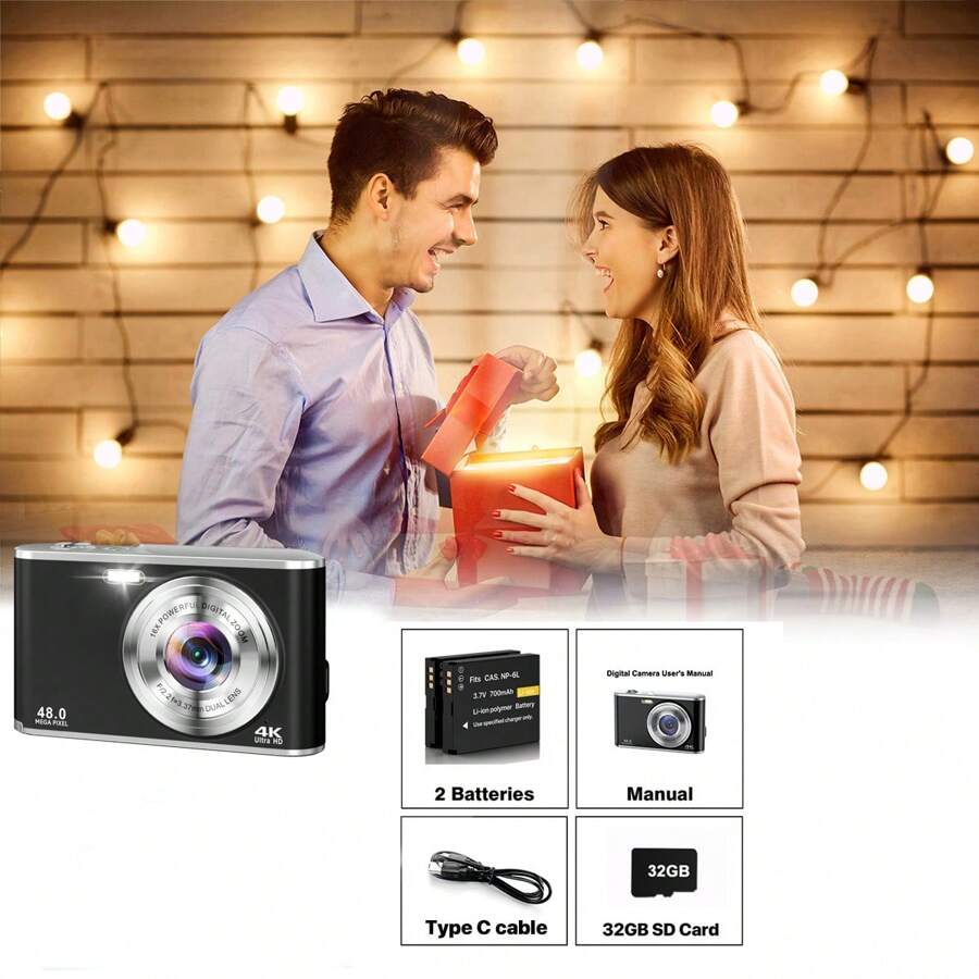 Nicamery UHD 4K Digitalkamera mit Vorder- und Rückkamera, Autofokus ... Nicamery UHD 4K Digitalkamera mit Vorder- und Rückkamera, Autofokus ...