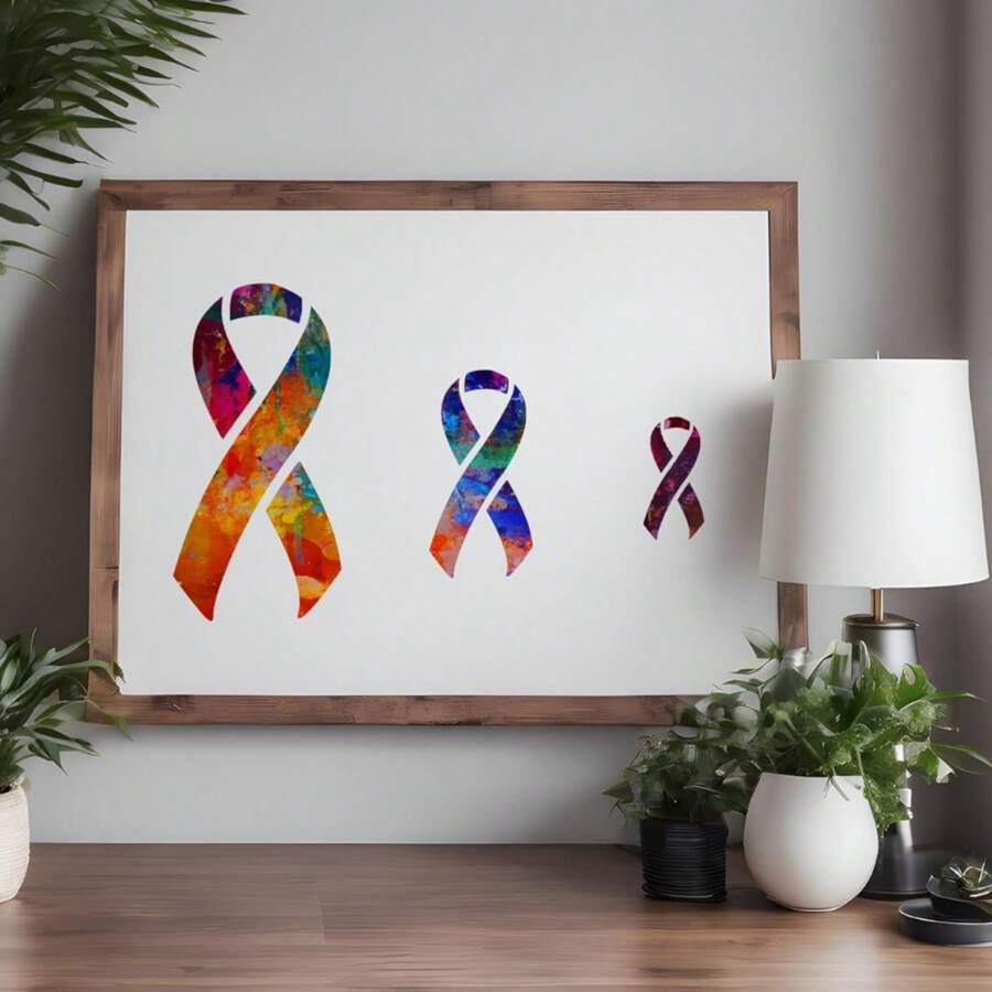 Breast Cancer Awareness Ribbon Stencil Template Reusable 3 Sizes For ...
