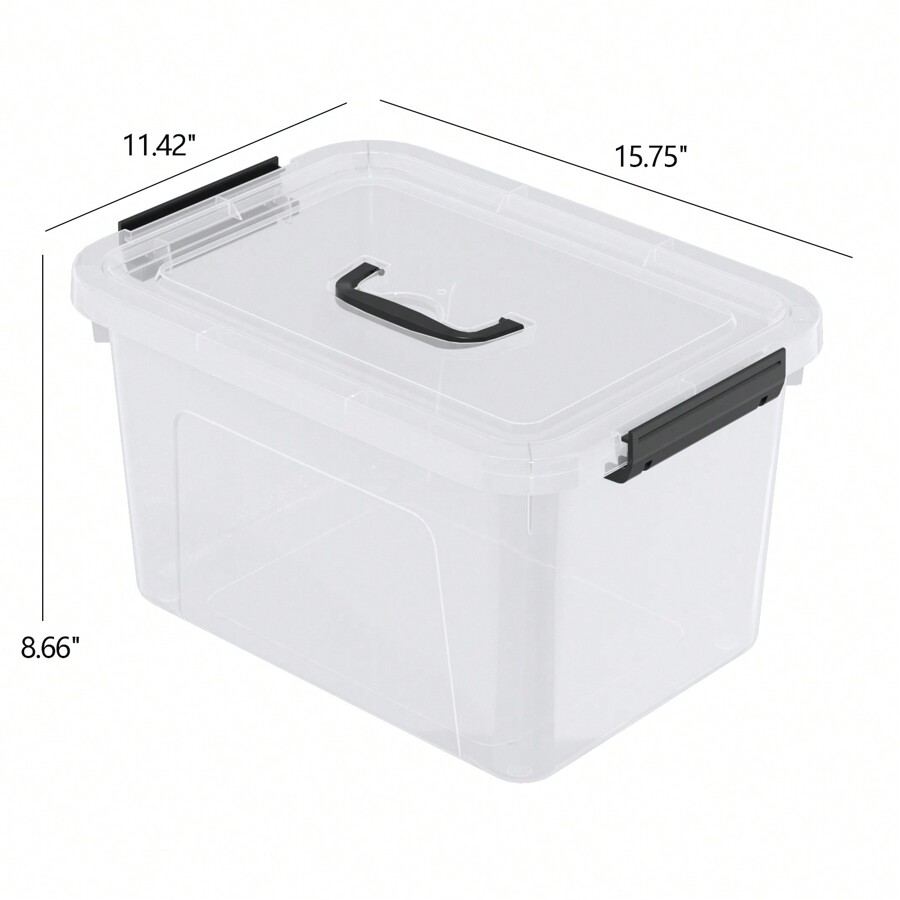 20 Quarts Stackable Plastic Storage Latches Box With Lid, Clear ...