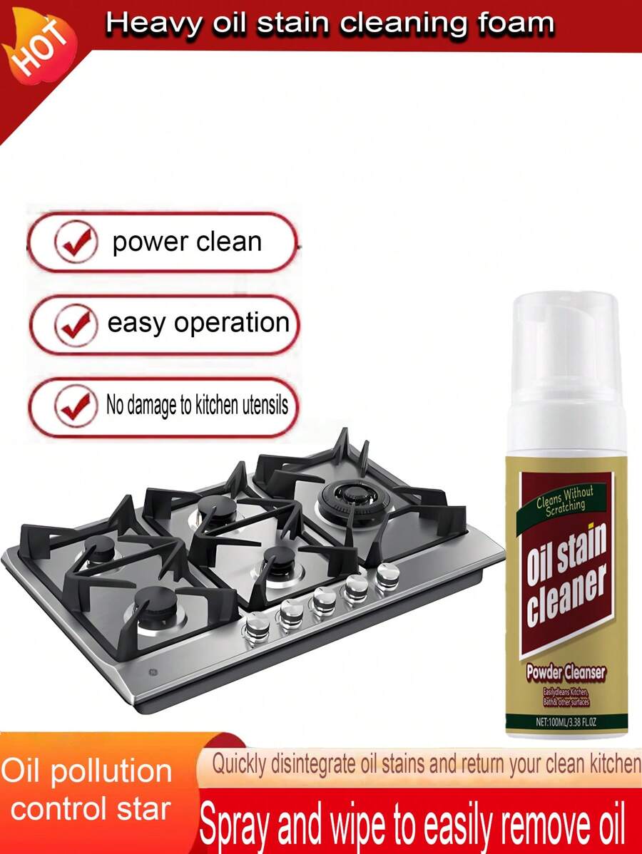 Kitchen Degreaser, Heavy Duty Oil Stain Remover, Degreaser For Oven, Foam Cleaner For Tough ...
