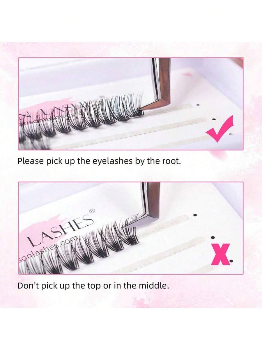 Arison 14Rows Individual Eyelashes 50D Cluster Lashes 0.07mm Thickness ...