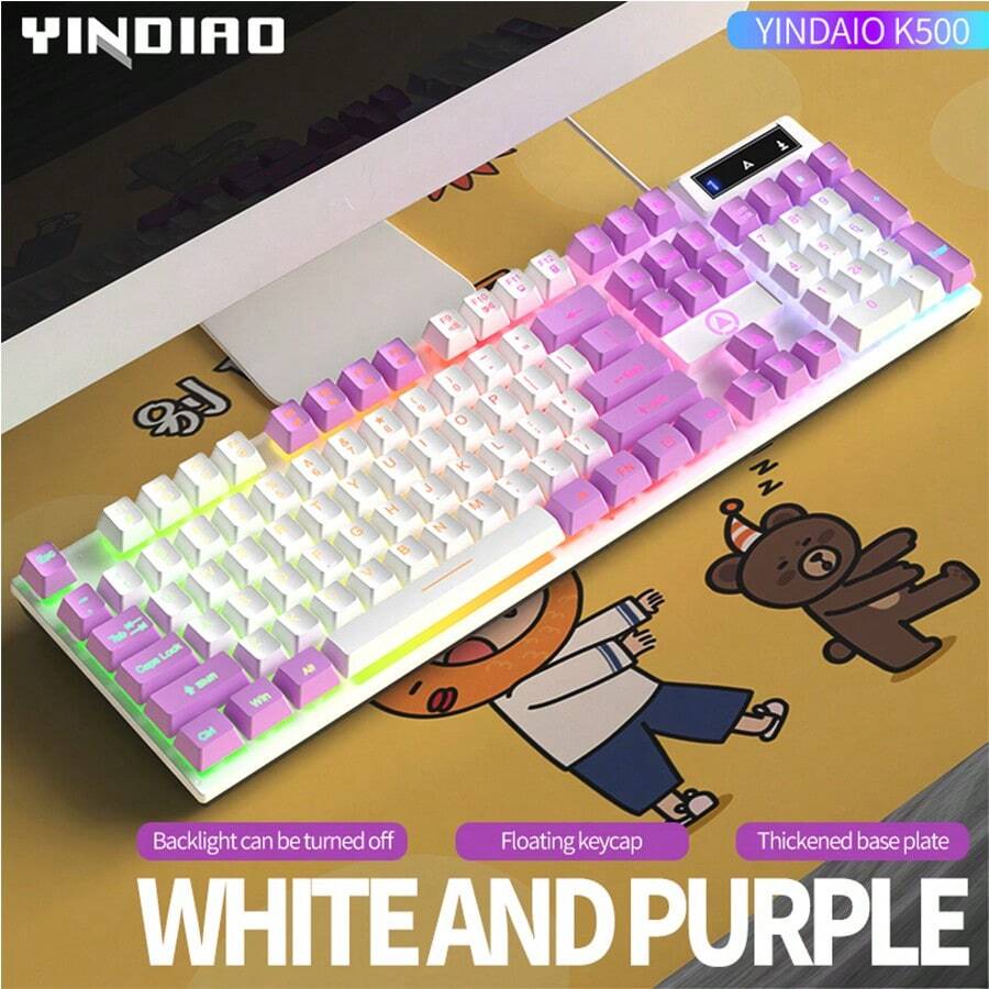 YINDIAO YINDIAO Wired USB Backlit Gaming Keyboard, Thin Membrane ...