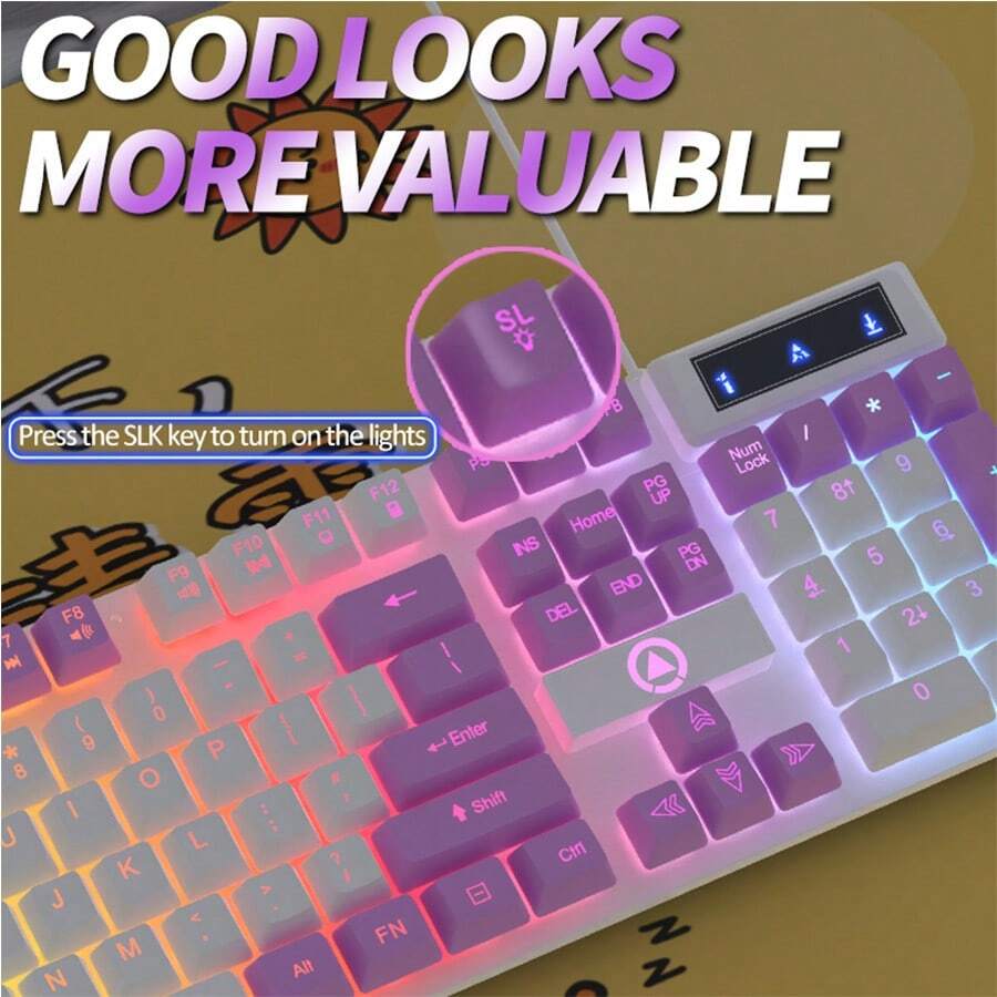 YINDIAO YINDIAO Wired USB Backlit Gaming Keyboard, Thin Membrane ...