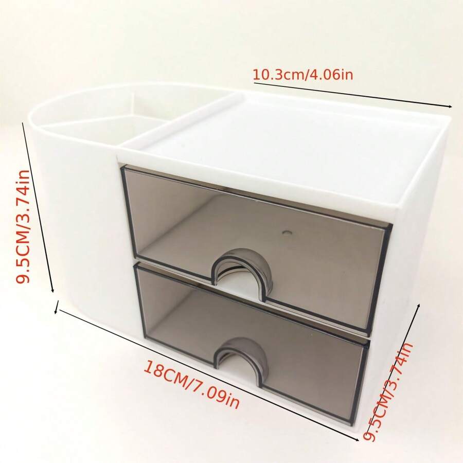 One Plastic Desktop Organizer With Drawers - Multi-Compartment Desktop ...