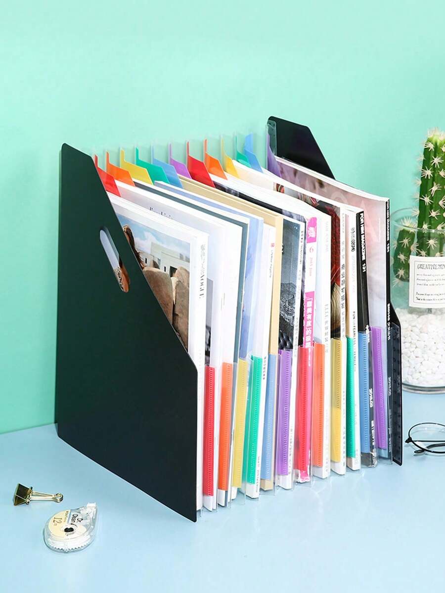 13-Pocket Accordion File Folder With Slanted Flap, Expandable For A4 Size, Large Capacity ...