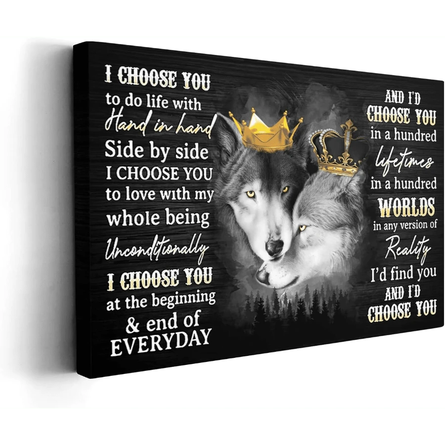 Framed Black And White Wolf Wall Art Christian Two Wolves Poster Wolves ...