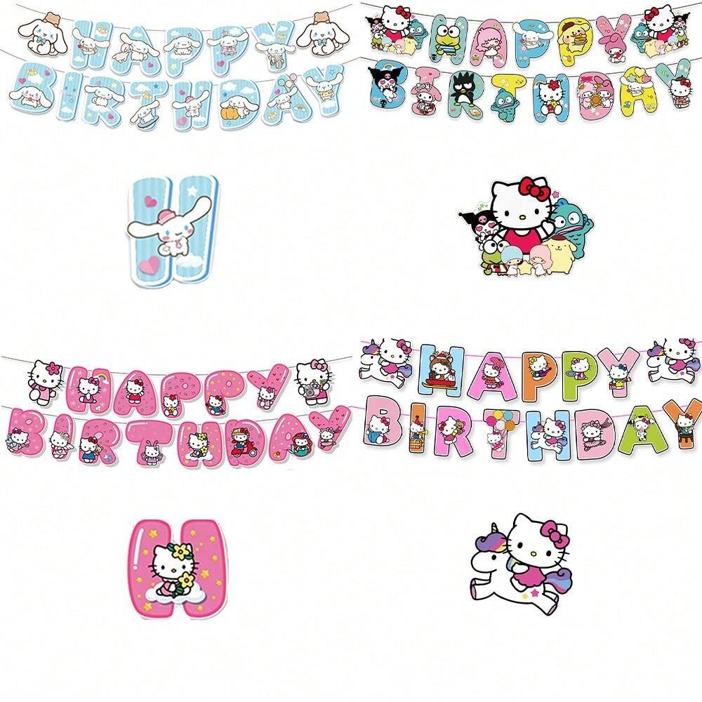 Sanrio Party Decorations, Hello Kitty Multi-Character Pennant Banners ...