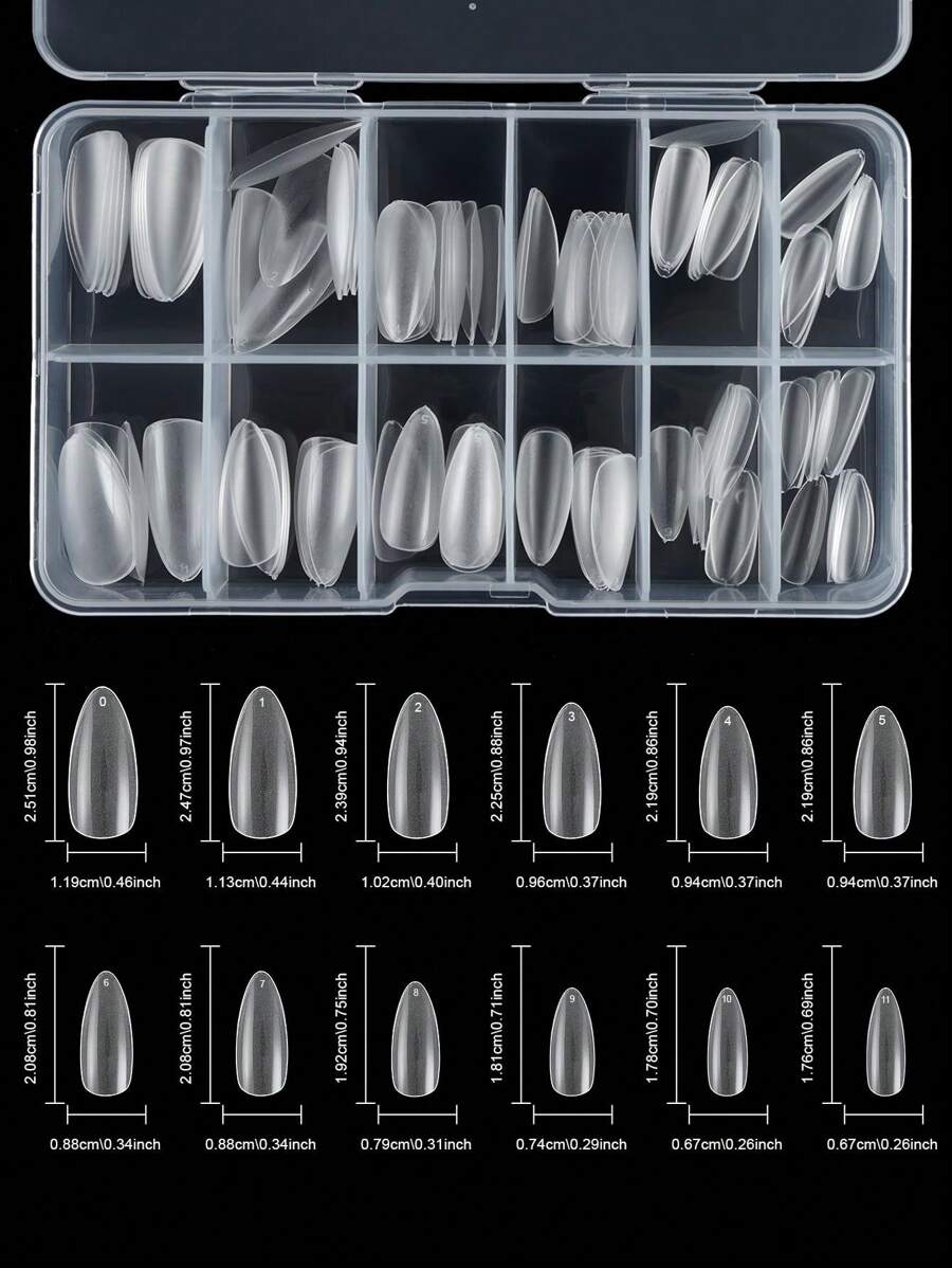 120pcs Box Soft Gel X Nail Tips Medium Half Matte Acrylic Nail Tips