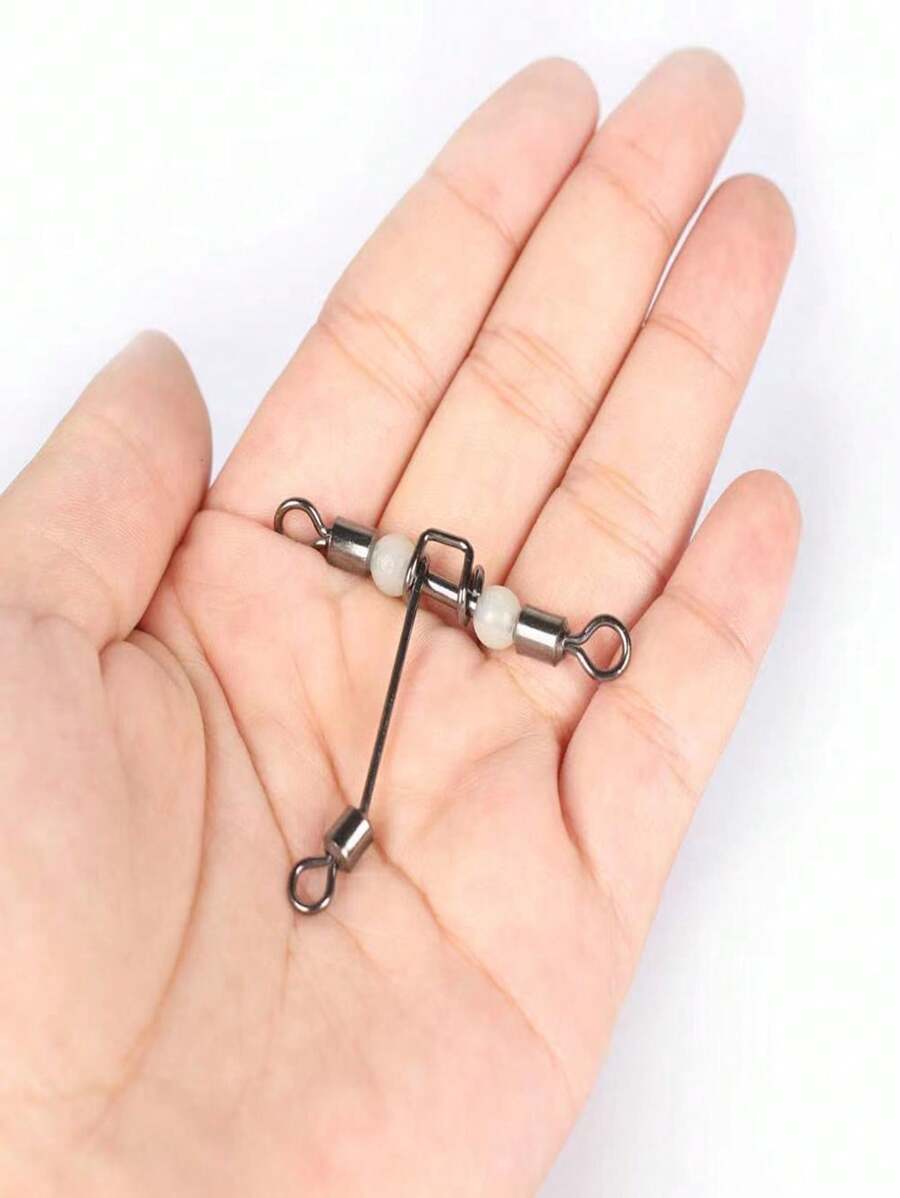 6pcs/Set Sea Fishing American-Style T-Shaped Glow-In-The-Dark Bead Swivel, Fishing Rod Guides, 8 ...