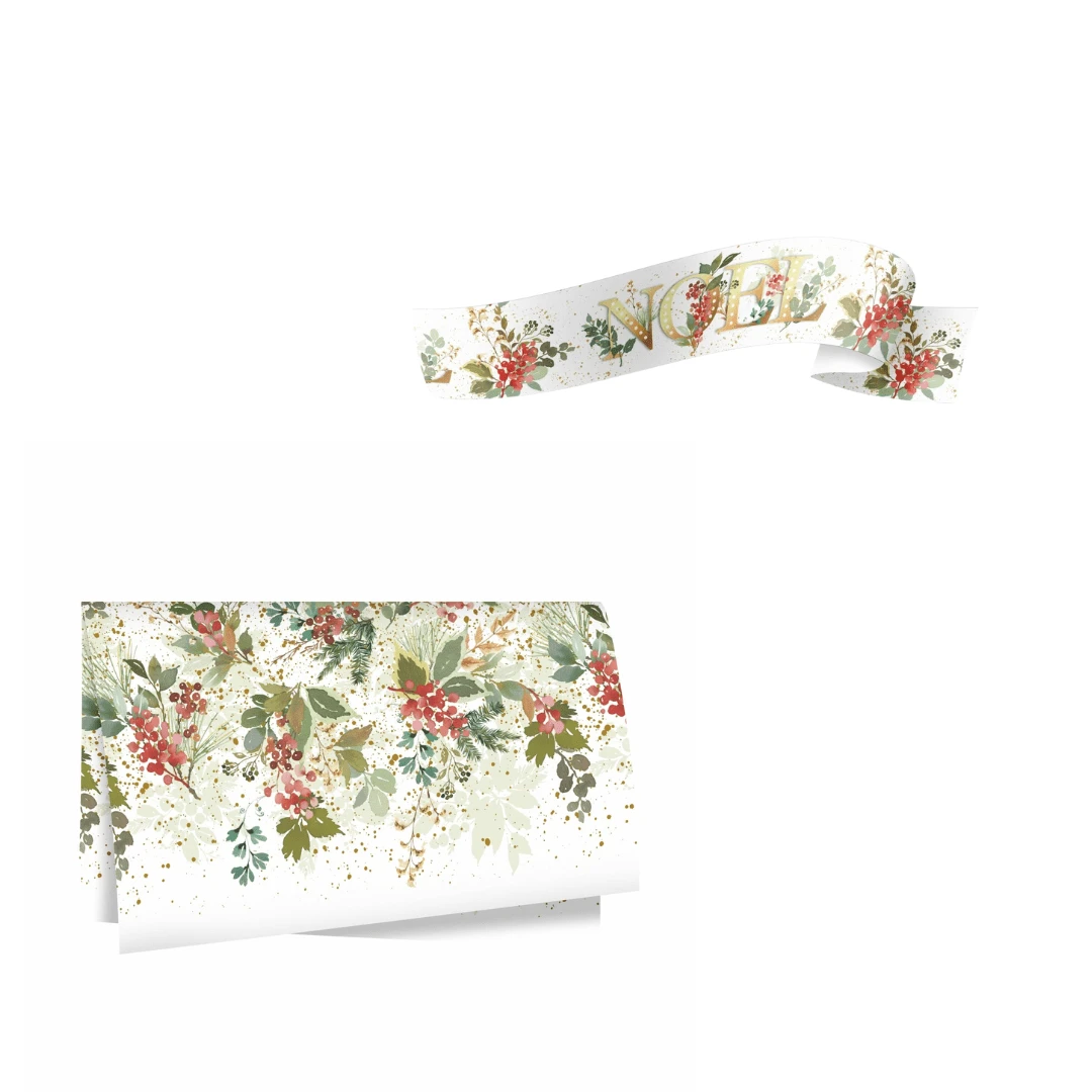 CHRISTMAS COLLECTION: Selection Of Tissue Paper + Decorated Ribbon ...