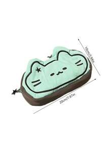1pc Caramel Cute Cat Pencil Case, Sea Salt Cheese Cat Pencil Case, Mint ...