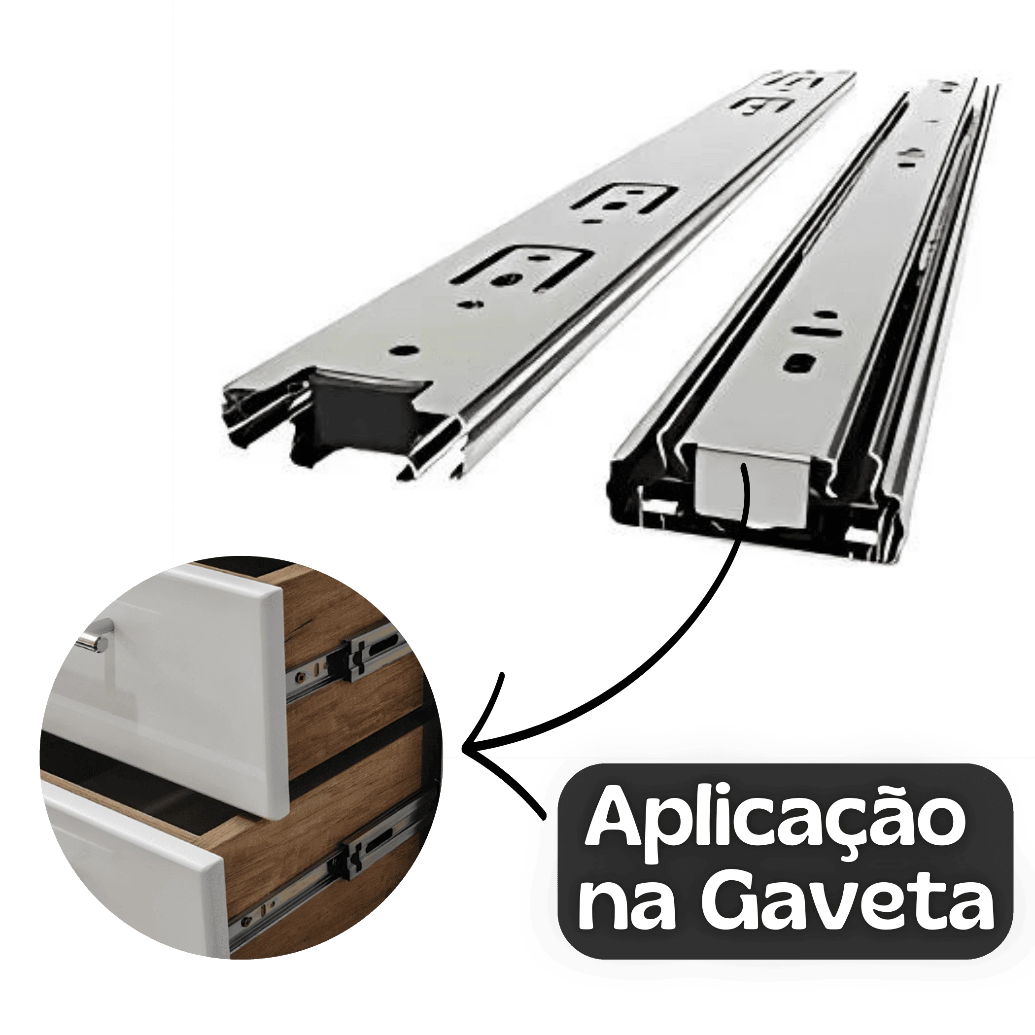 Pair Of Telescopic Slides Telescopic Rail (2 UNIT) Reinforced 4.5cm ...