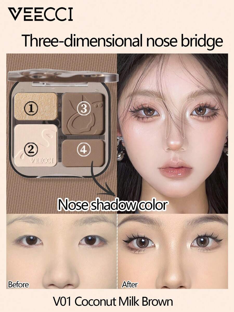 VEECCI Free And Easy To Draw Highlight And Contour Palette Matte ...