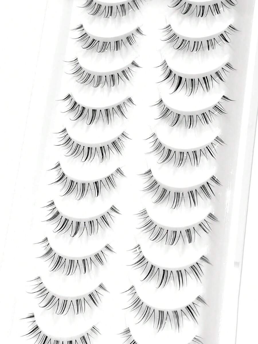 Asiteo Manga Lashes 10 Pairs Faux Mink Lashes Korean Natural Short Full ...