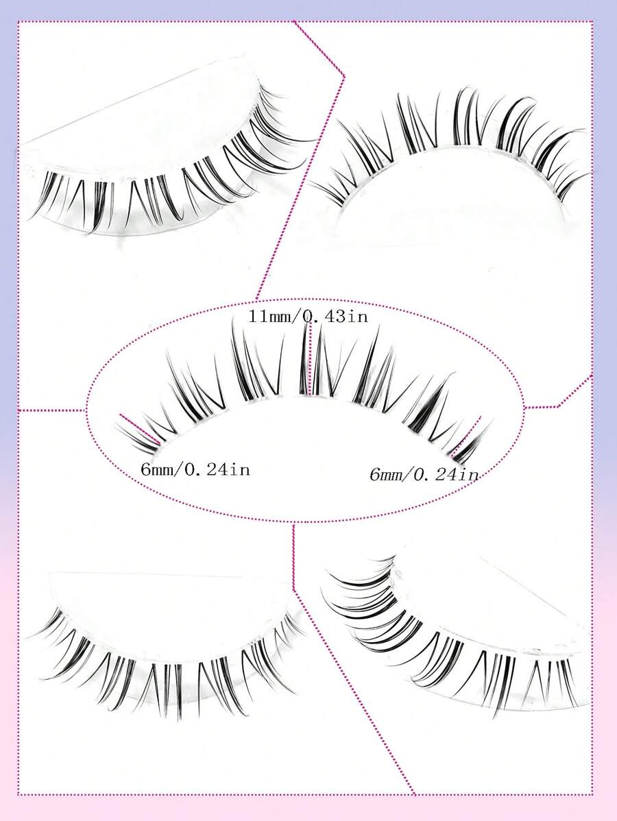 Asiteo Manga Lashes 10 Pairs Faux Mink Lashes Korean Natural Short Full ...