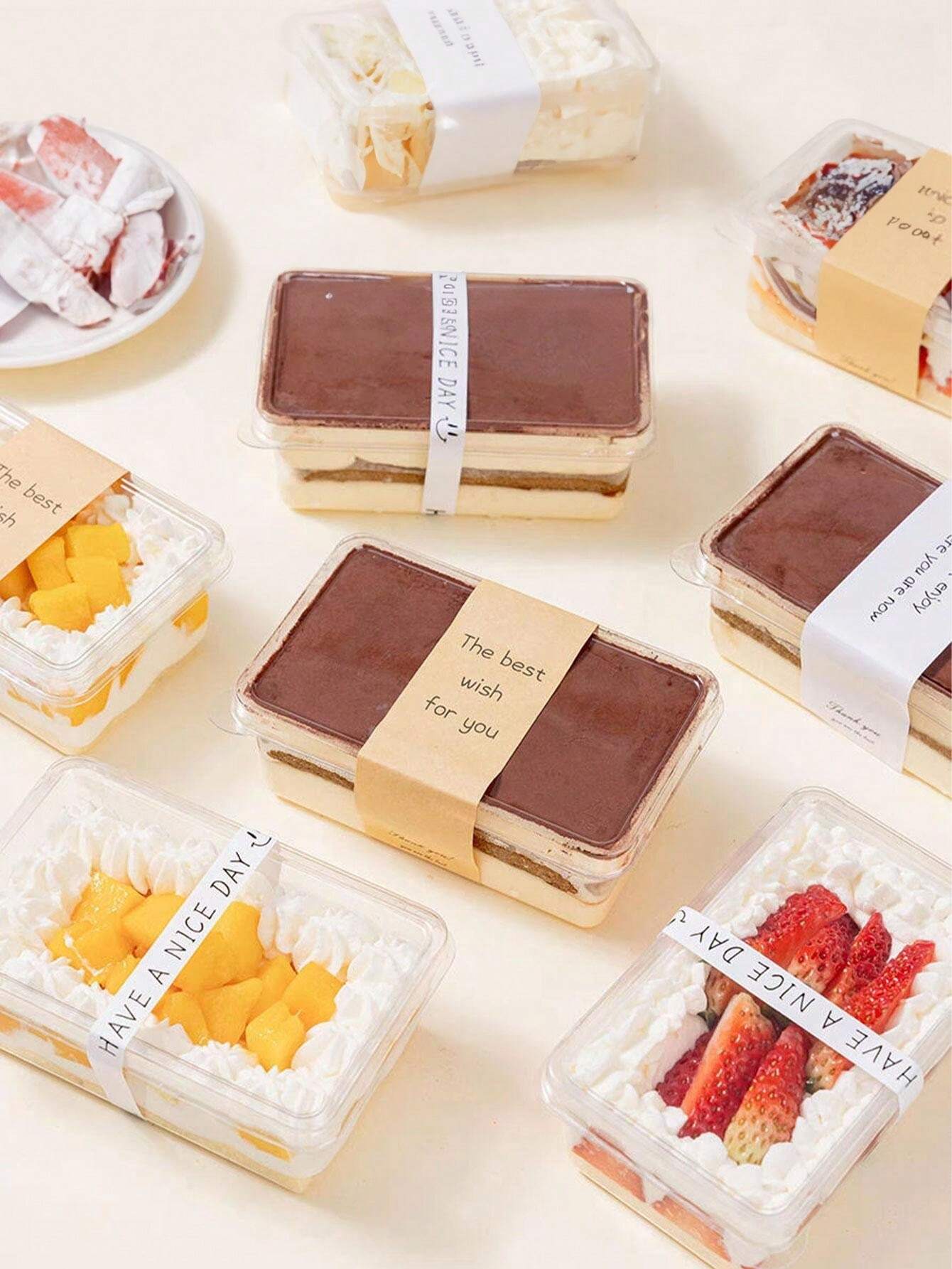 15/20 pièces Boîte Tiramisu, Boîte à gâteau mousse, Boîte à gâteau en ...