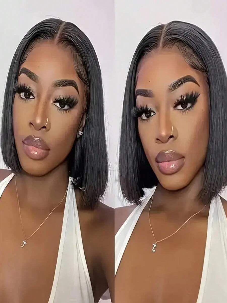 Peruca Bob de Cabelo Humano para Usar e Ir, Peruca Bob Sem Cola de ...
