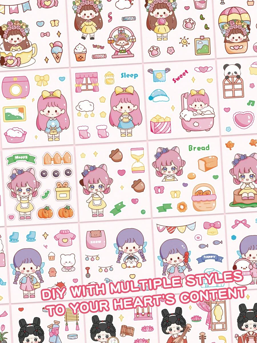 100 Stickers, PET Handbook Stickers, Gift Boxes, Waterproof, Traceless ...