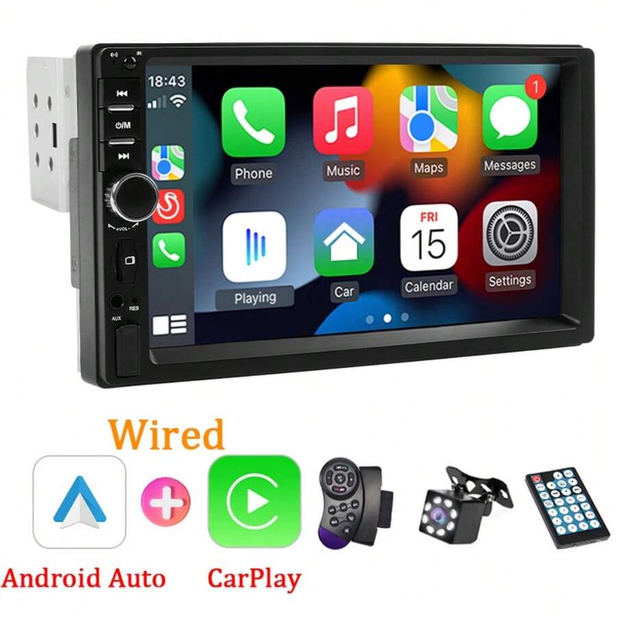 1 Rádio Automotivo DIN 7 Polegadas, Reprodutor Multimídia Automotivo ...