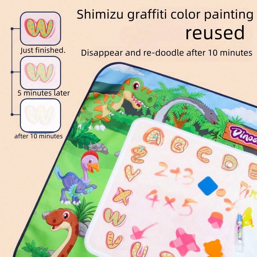 Children's Oversized Water Drawing Mat With Magic Water Pen, Reusable ...