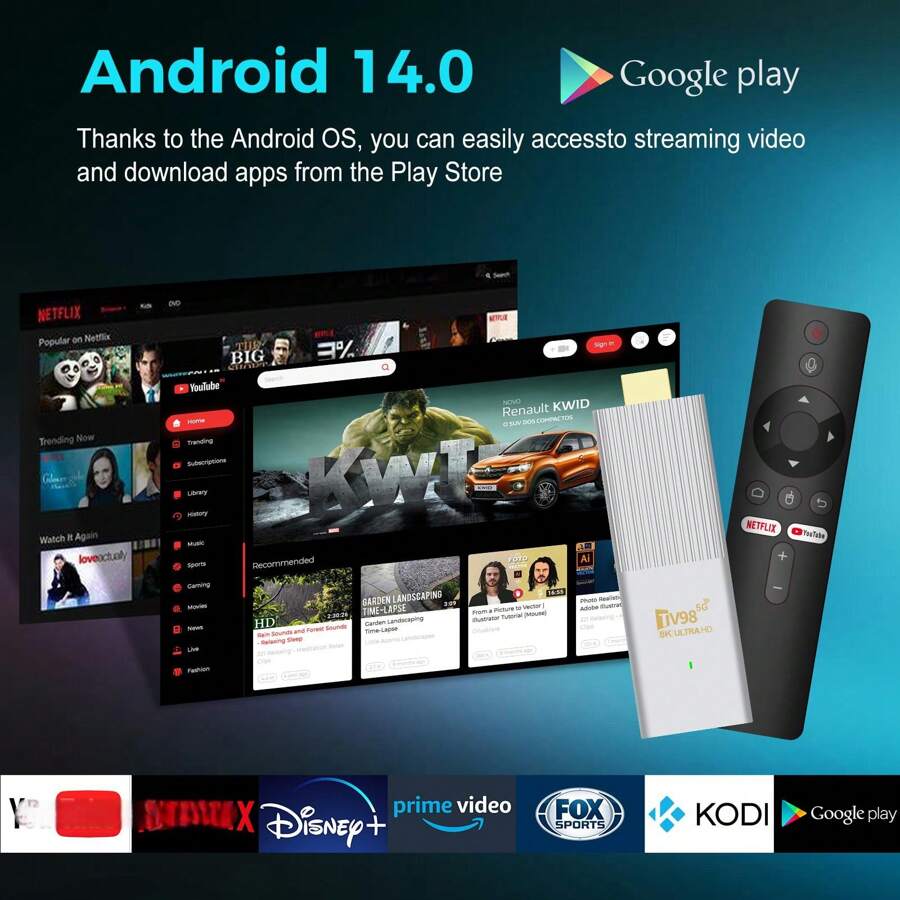 Q96 OHP A TV98 ATV X6 TV Stick Android 14 Wifi 4G 5G 8K 4K H313 Media Player PK TV98 ATV 8K 2GB ...