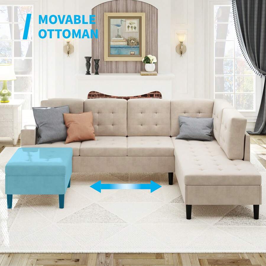 U Shape Modular Sectional Sofa Couch,Modern Oversized Upholstered Couch ...